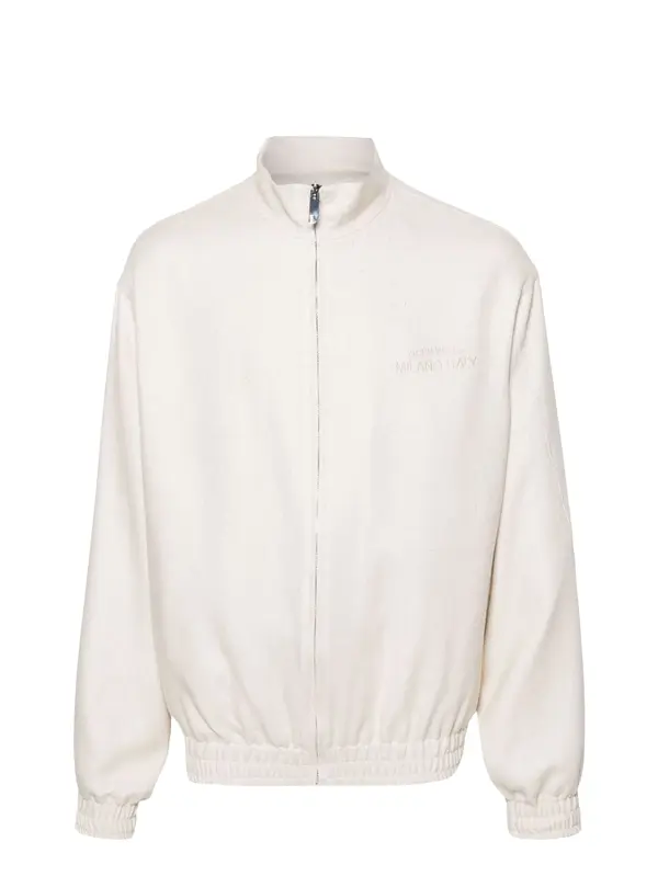 Gcds Embroidered-logo Sport Jacket - Neutrals