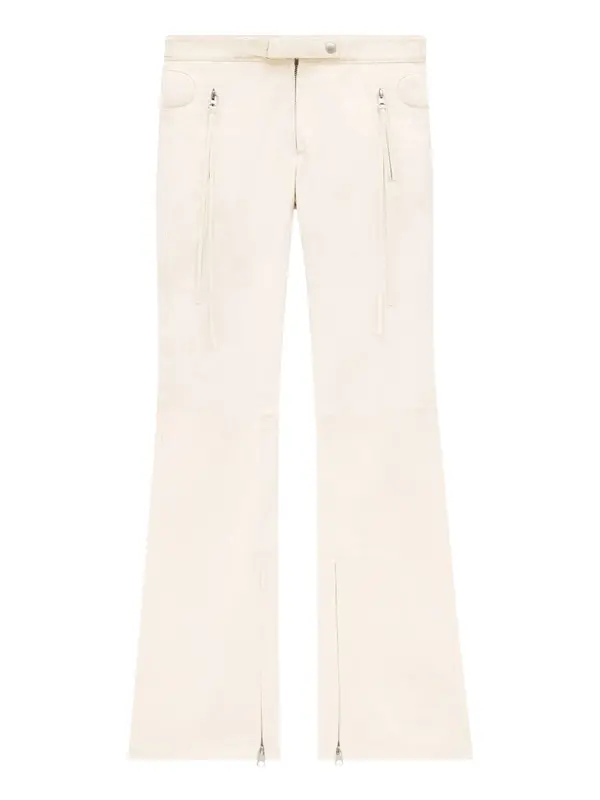 COURREGES Racer Flared Cotton Trousers - Neutrals