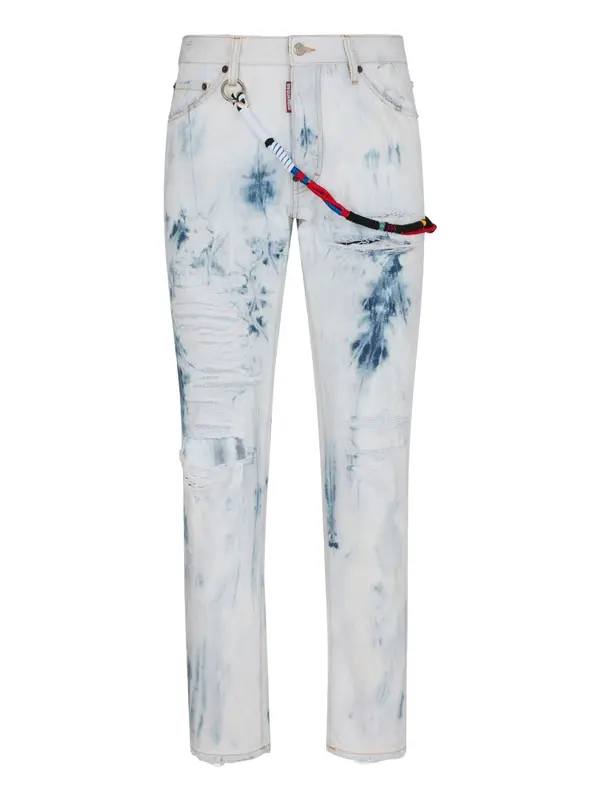 Dsquared2 Distressed Straight-leg Jeans - Neutrals