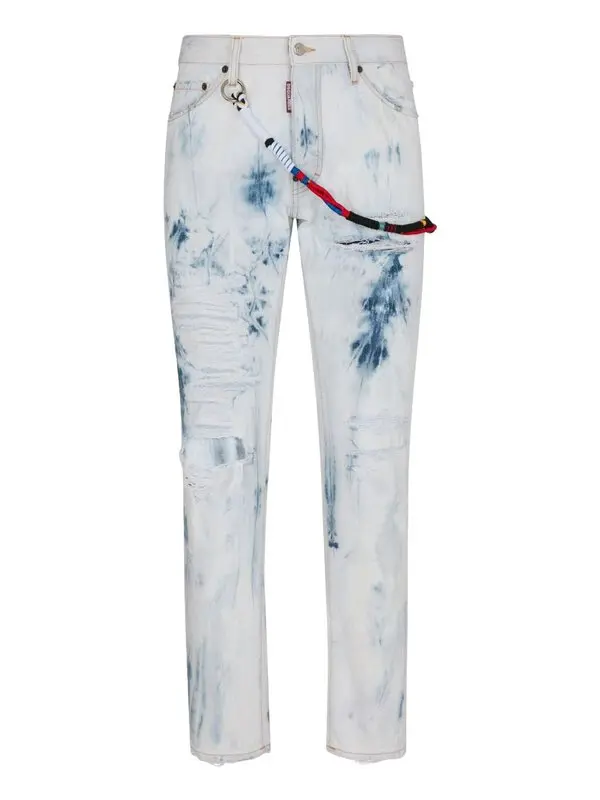 Dsquared2 Distressed Straight-leg Jeans - Neutrals
