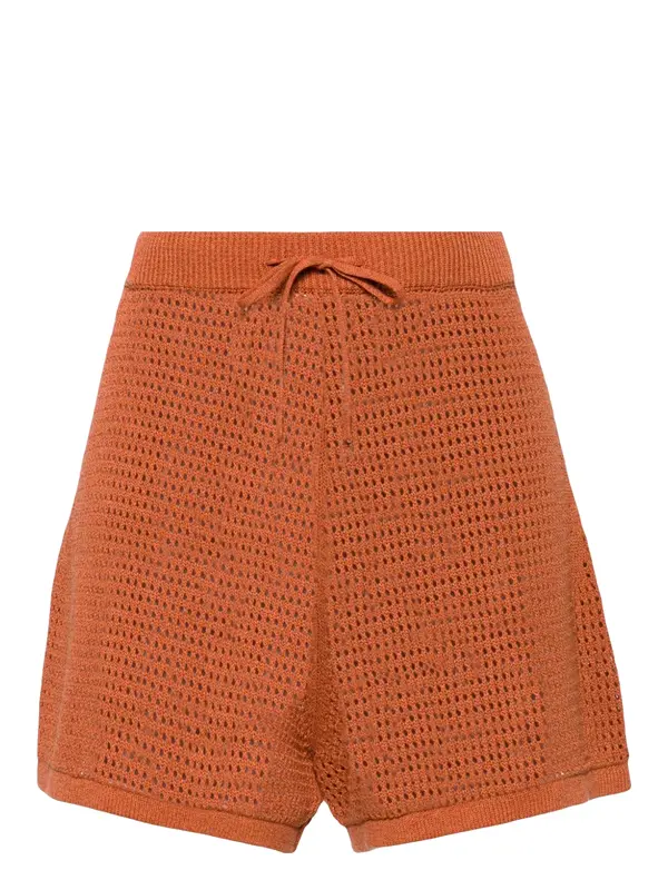 Nanushka Jael Crochet-knit Shorts - Orange