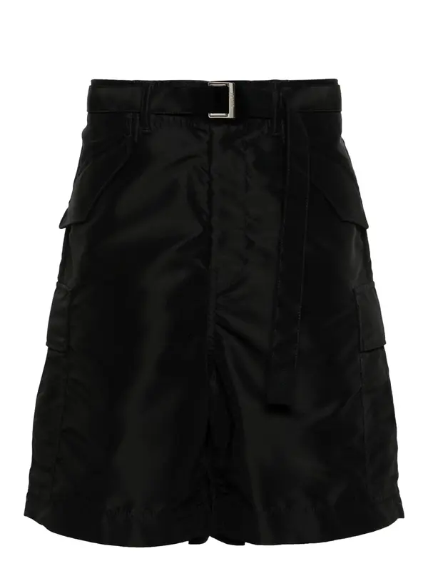 Sacai Belted Cargo Shorts - Black
