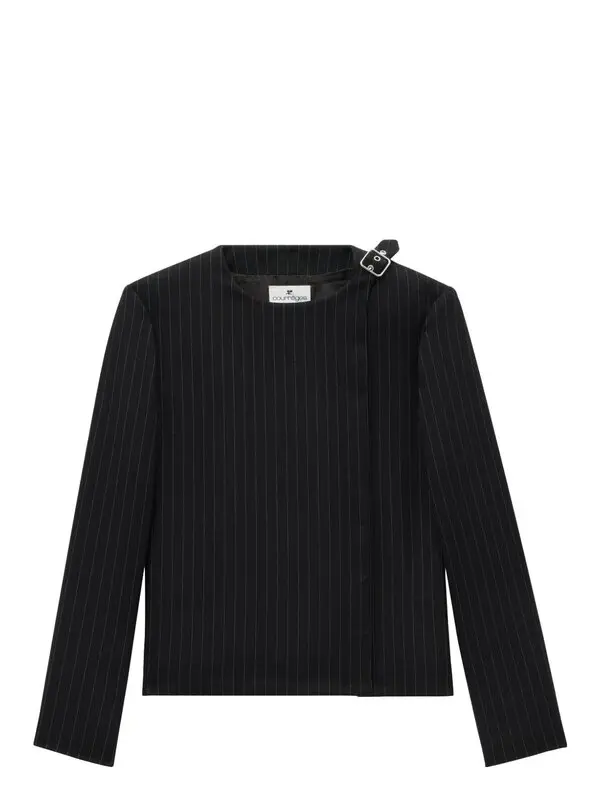 COURREGES Tailored Pinstripe Jacket - Black