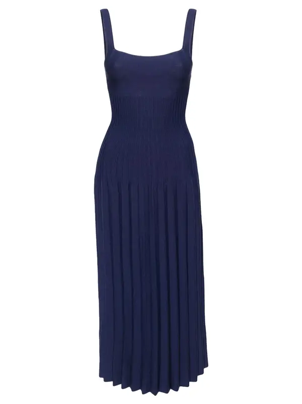 Staud Ellison Pleated Midi Dress - Blue