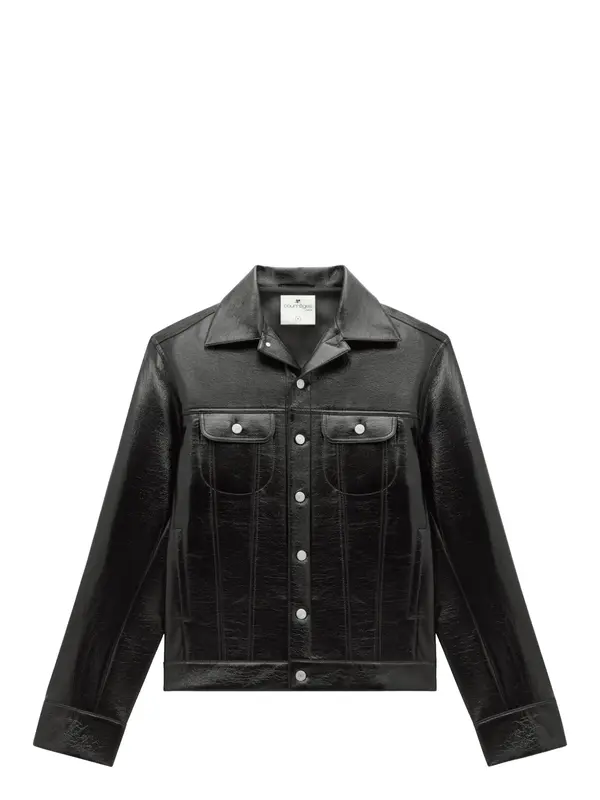 COURREGES Vinyl Trucker Jacket - Black