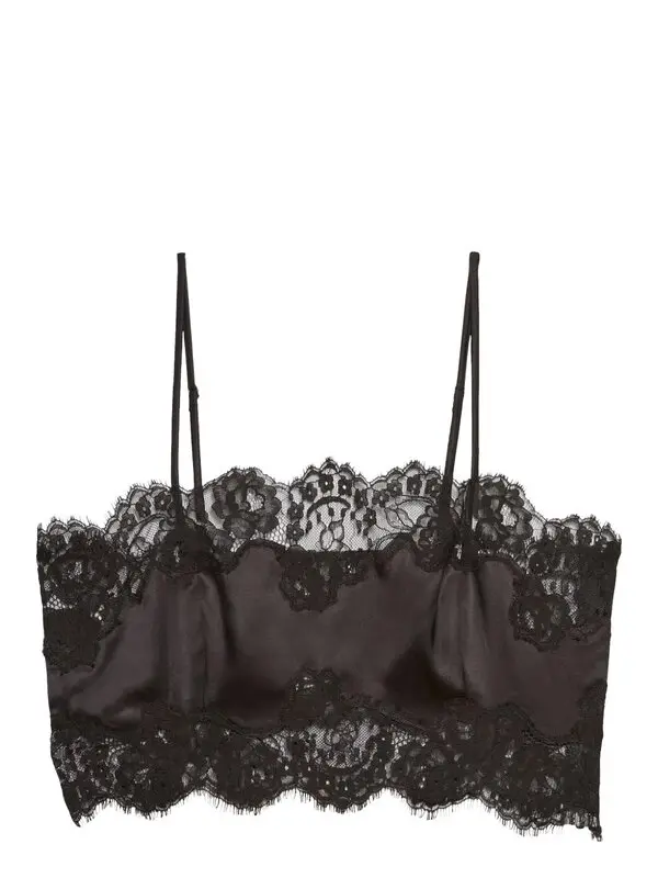 FLEUR DU MAL Lace-trimmed Bandeau Top - Black