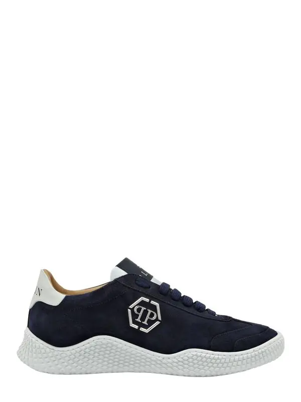 Philipp Plein Logo-plaque Suede Sneakers - Blue