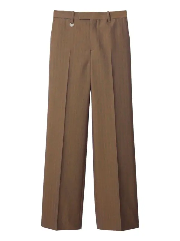 Burberry Striped Straight-leg Trousers - Brown