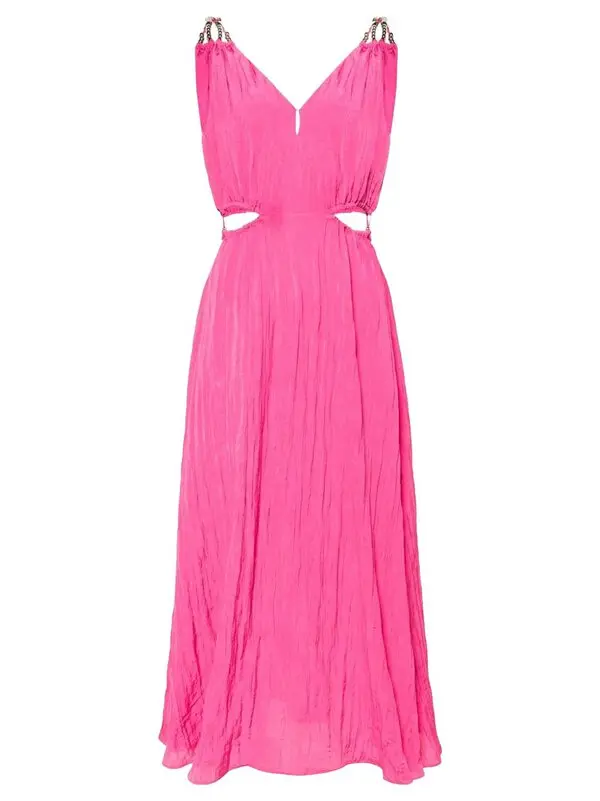 Maje Crinkled Taffeta Maxi Dress - Pink