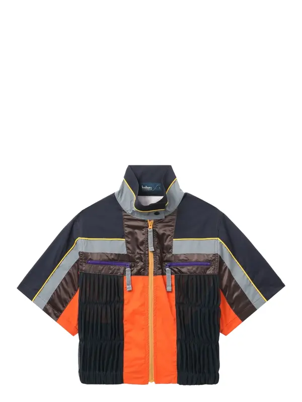 Kolor Panelled Mock-neck Shirt - Orange