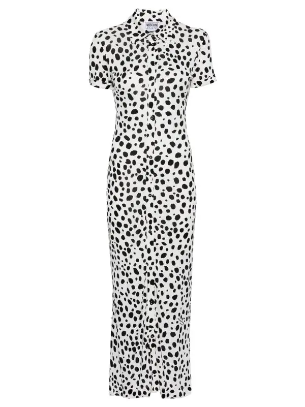 Moschino Abstract-print Long Dress - White