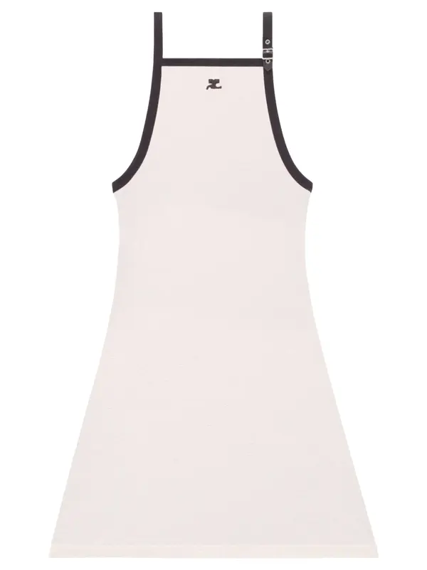 COURREGES Contrast-trim Cotton Minidress - Grey