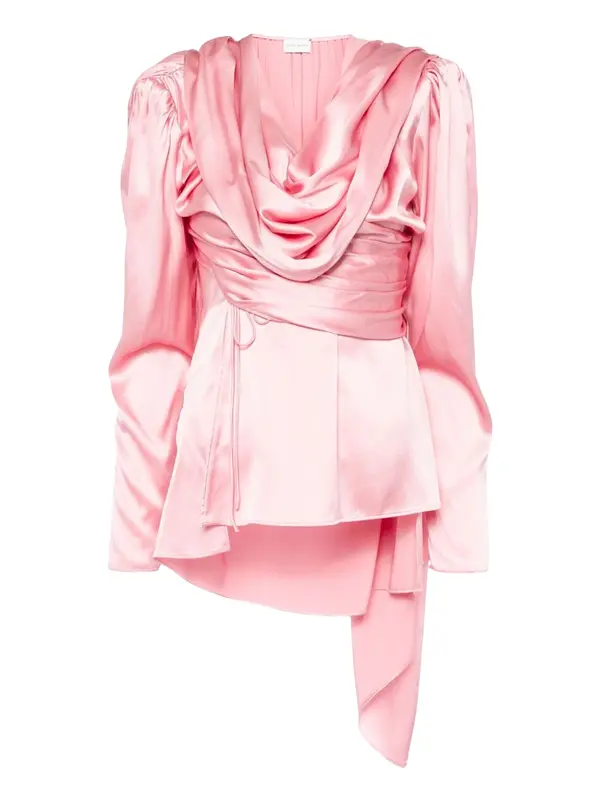 Magda Butrym Draped Silk Blouse - Pink