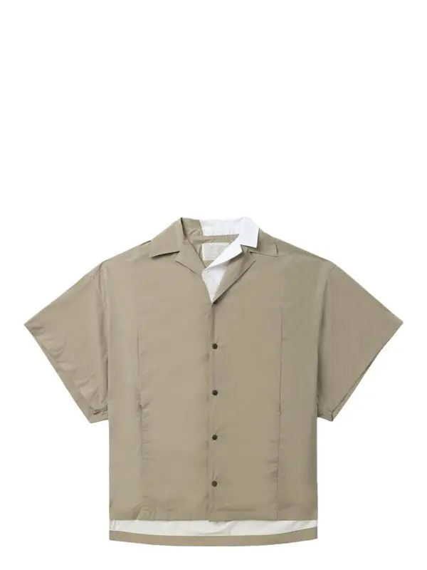Kolor Contrast-collar Layered Shirt - Neutrals