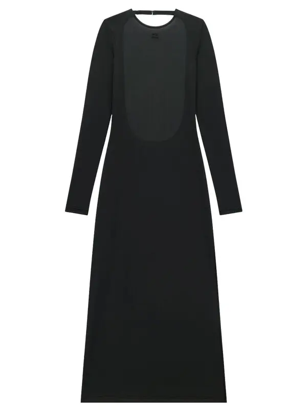 COURREGES Semi-sheer Midi Dress - Black