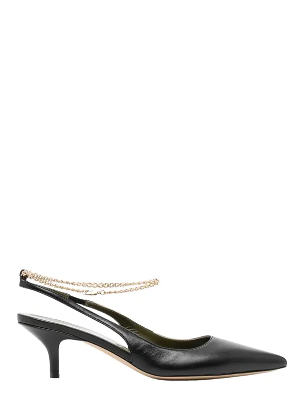 MARIA LUCA Felicia Slingback Leather Pumps - Black