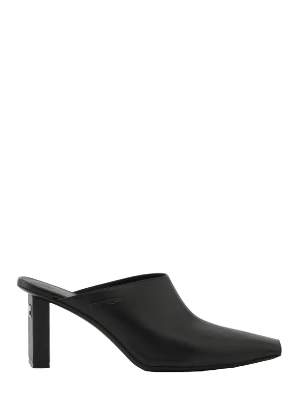 COURREGES 70mm Square-toe Leather Mules - Black