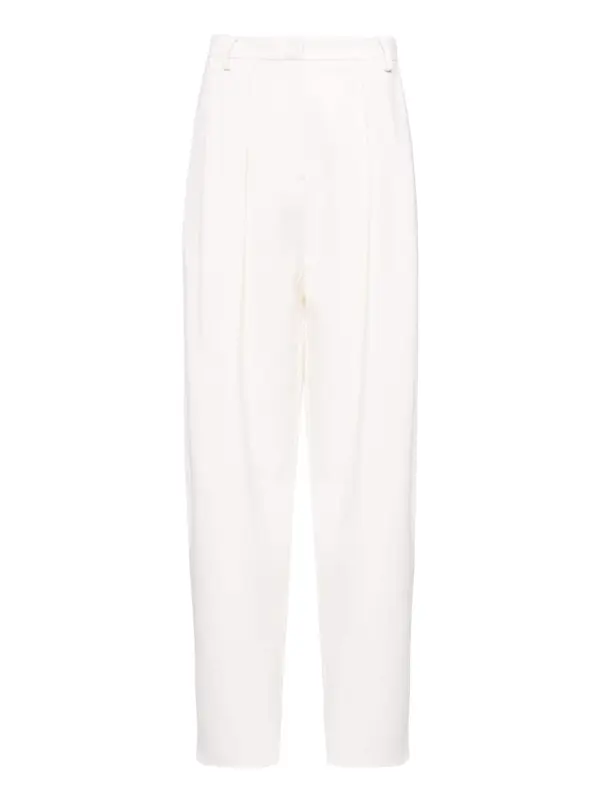 Magda Butrym Pleated Tapered-leg Trousers - Neutrals