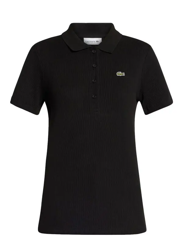 Lacoste Logo-appliqué Polo Shirt - Black