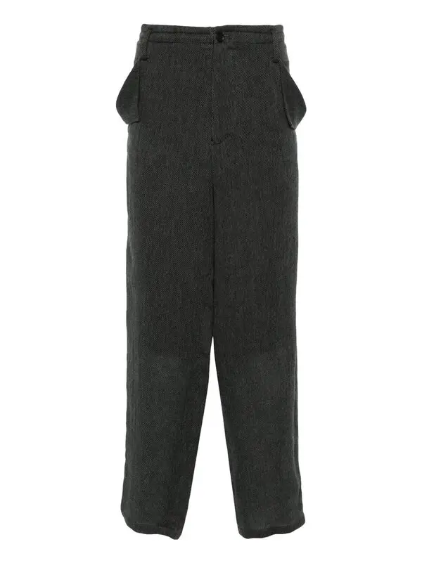 Yohji Yamamoto Twill Cotton Trousers - Grey