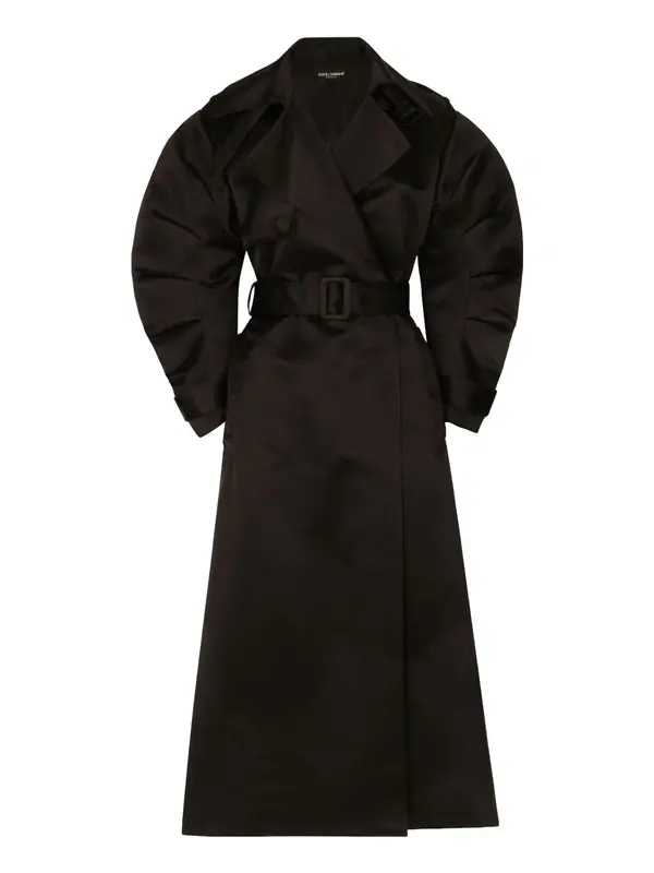 Dolce & Gabbana Belted Trench Coat - Black