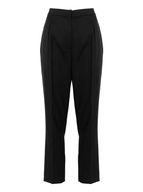 Elisabetta Franchi Straight Virgin Wool Trousers - Black