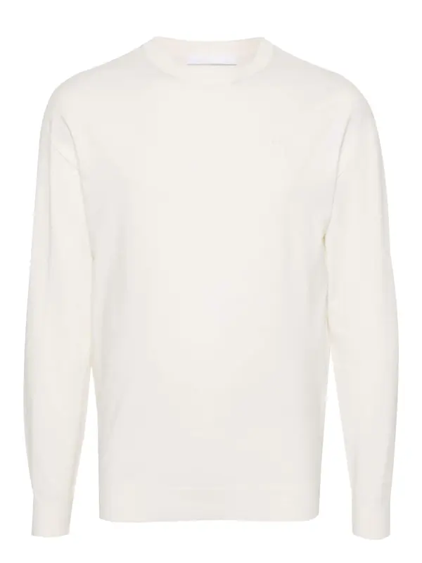 Helmut Lang Contrasting-seam Jumper - White