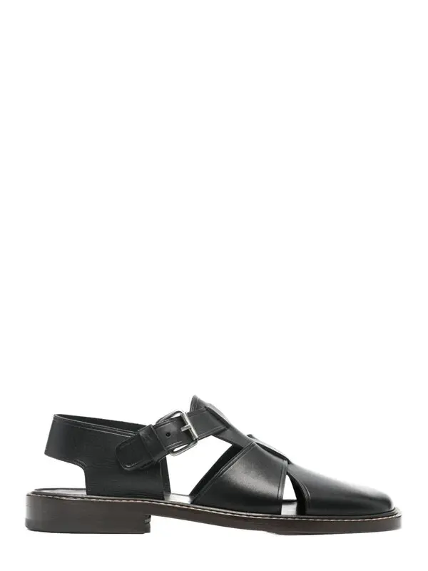 LEMAIRE Fisherman Leather Sandals - Black