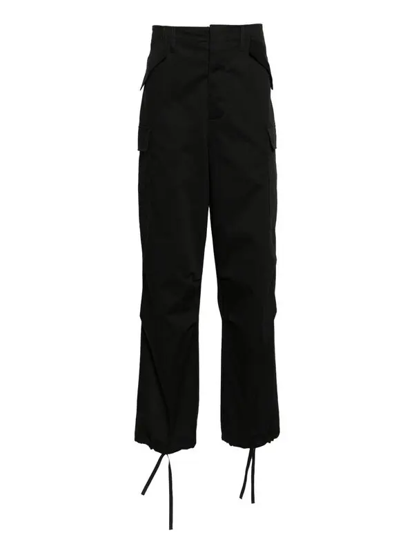 MSGM Wide-leg Cargo Trousers - Black