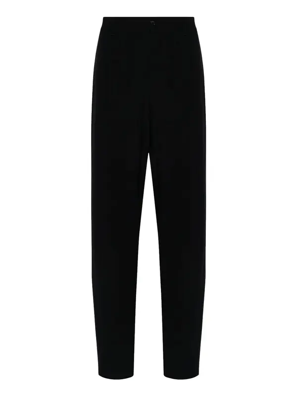 Giorgio Armani Wool Tapered Trousers - Blue