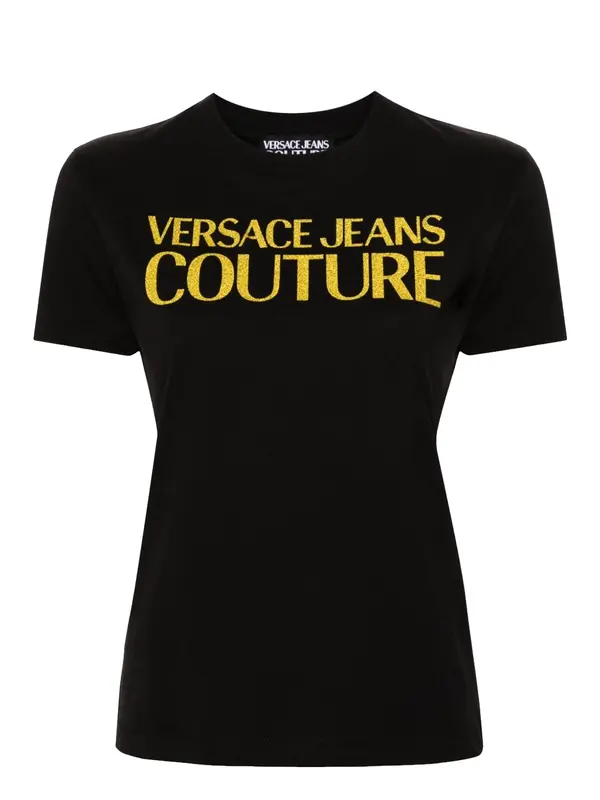 Versace Glittery Logo T-shirt - Black