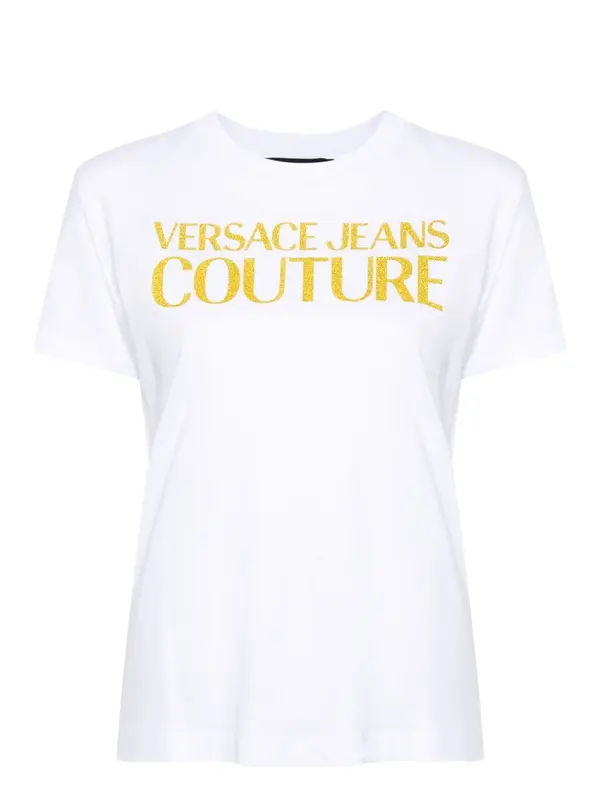 Versace Logo-print Glittered T-shirt - White
