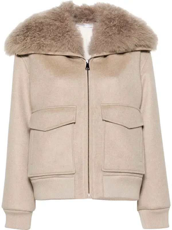 LISKA Cashmere Bomber Jacket - Neutrals