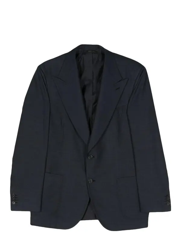 Brioni Interwoven Silk Blazer - Blue