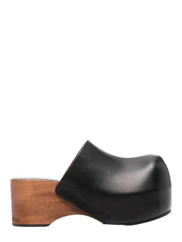 Acne Studios Wooden-platform Clogs - Black