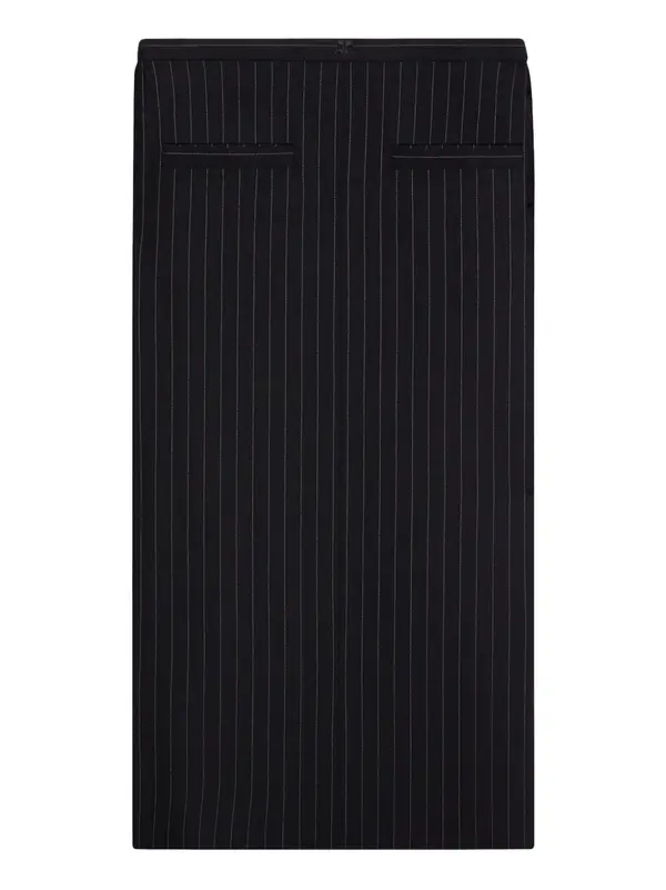 COURREGES Heritage Pinstripe Long Skirt - Black