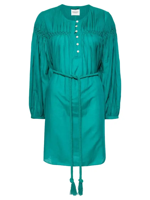 MARANT ETOILE Adeliani Belted Short Dress - Green