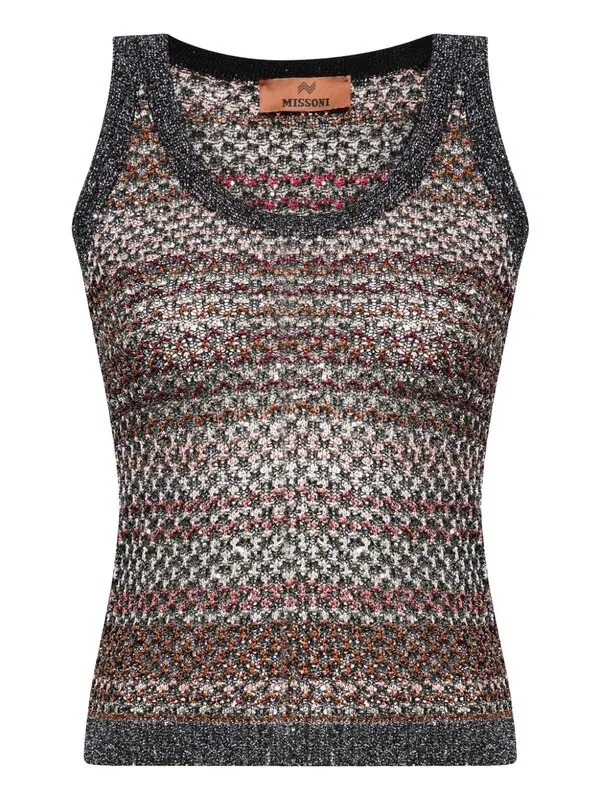 Missoni Crochet-knit Sequinned Tank Top - Multicolour