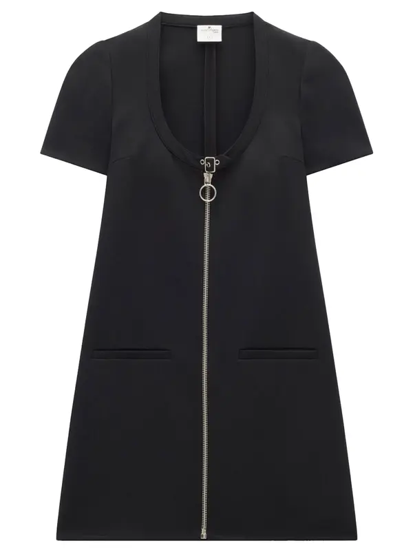 COURREGES Buckle-detail Twill Dress - Black