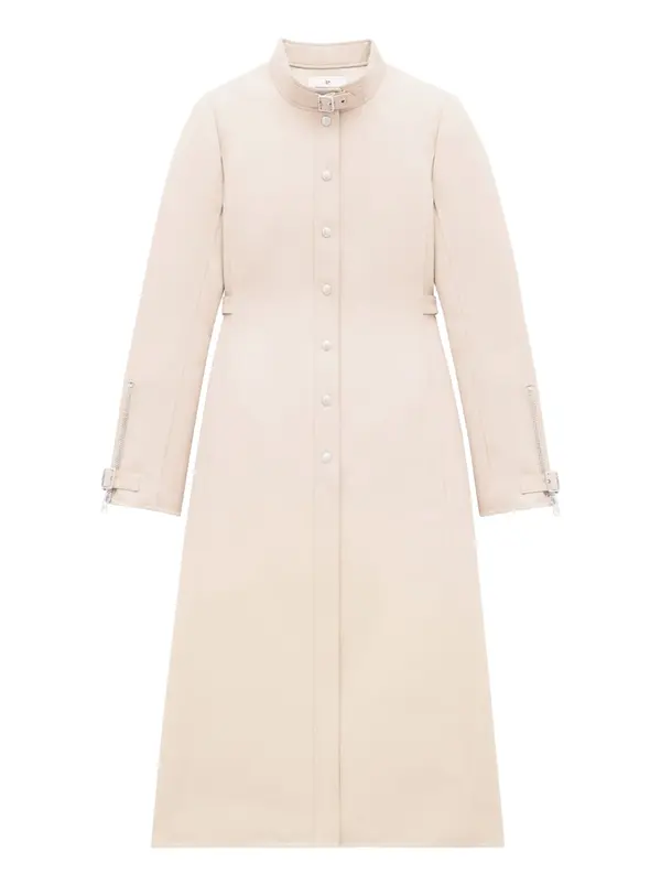 COURREGES Buckle Twill Long Coat - Neutrals
