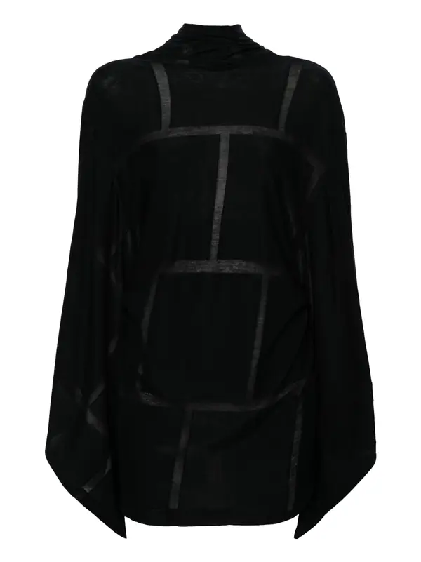 Yohji Yamamoto Draped Cardigan Coat - Black