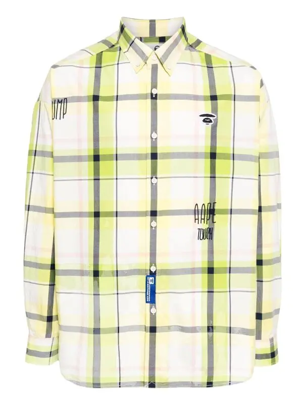 AAPE BY *A BATHING APE® Plaid Cotton Shirt - Green