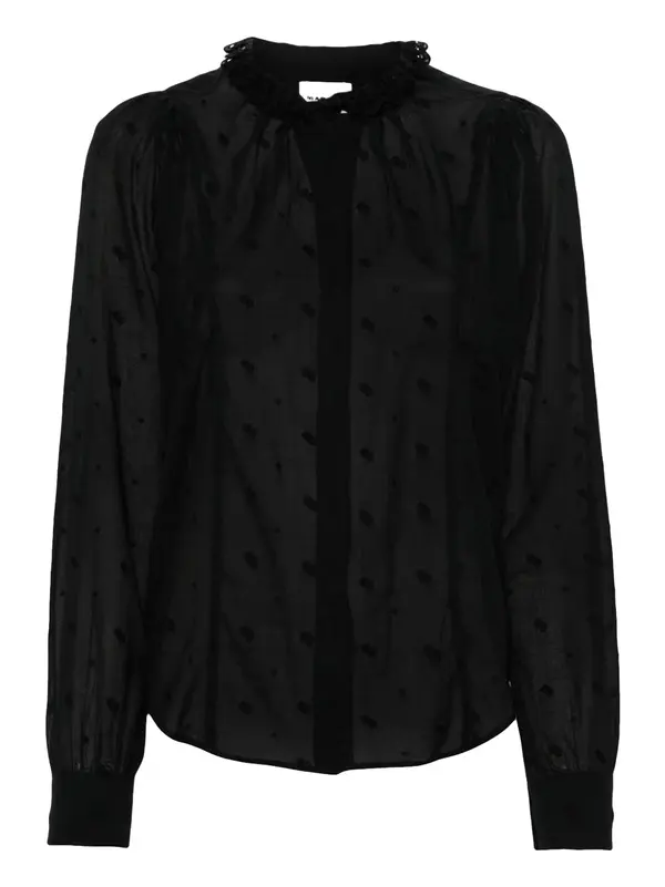 MARANT ETOILE Terzali Floral-embroidered Blouse - Black