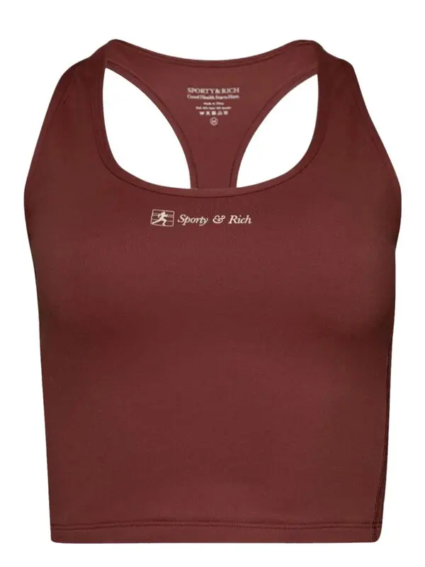 SPORTY & RICH Runner Script Tank Top - Brown