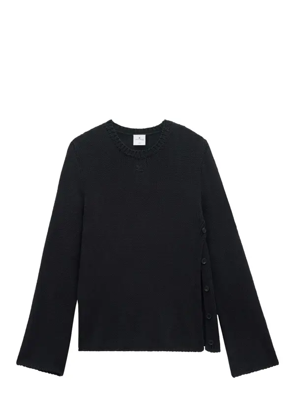 COURREGES Open-side Knit Jumper - Black