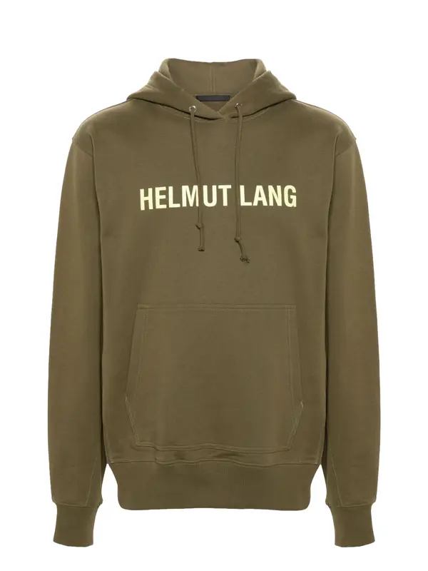 Helmut Lang Logo-print Cotton Hoodie - Green