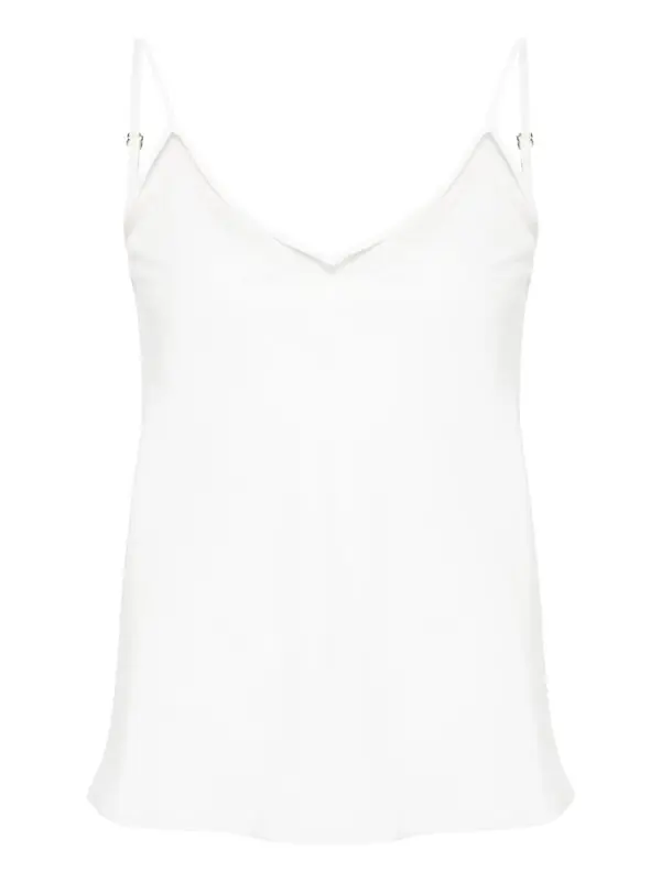 NISSA Crepe De Chine Tank Top - White