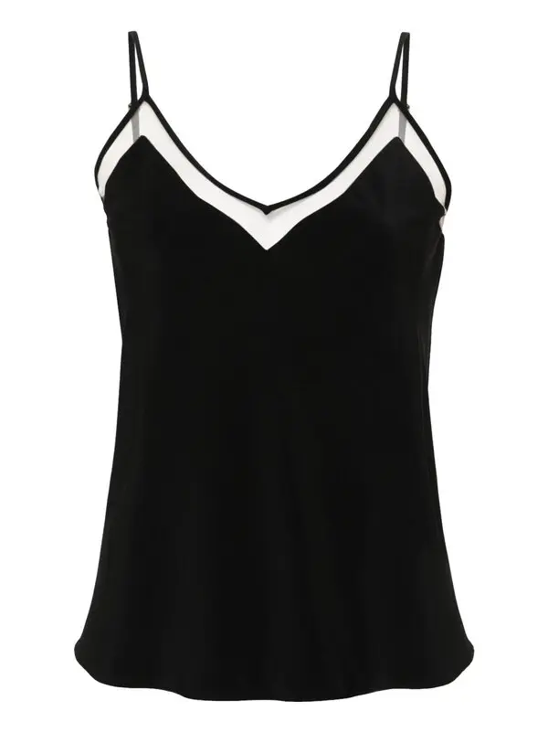 NISSA Mesh-panel Tank Top - Black