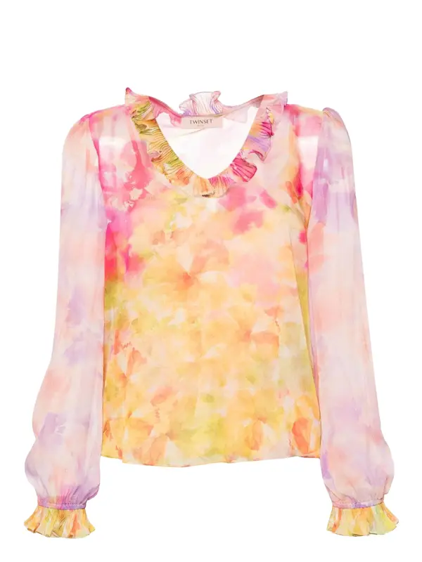 TWINSET Floral-print Georgette Blouse - Pink