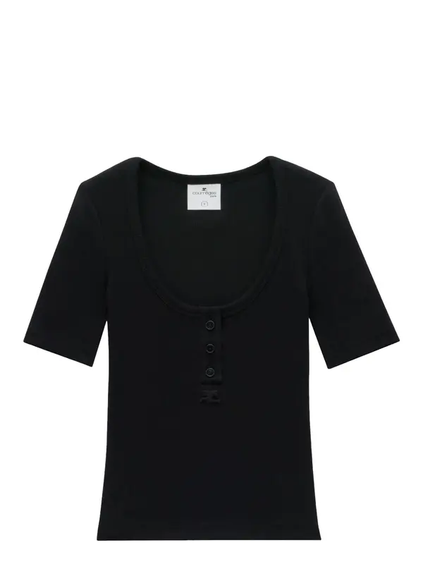 COURREGES Holistic Snaps T-shirt - Black